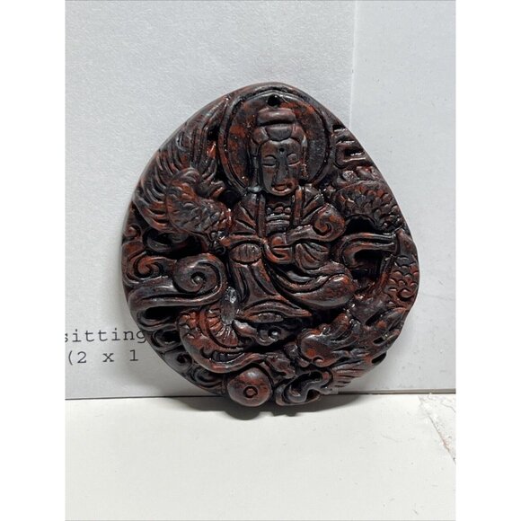 Other | Antique Chinese Red Jasper Jade Stone Carving Pendant Carved ...